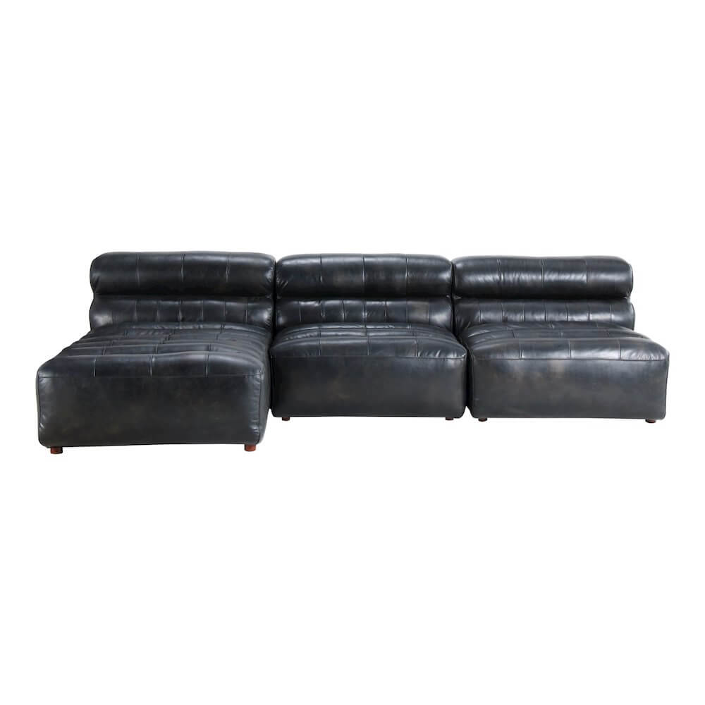 Ramsay Modular Sectional Sofa in Black Buffalo Leather 108" – Revel Sofa