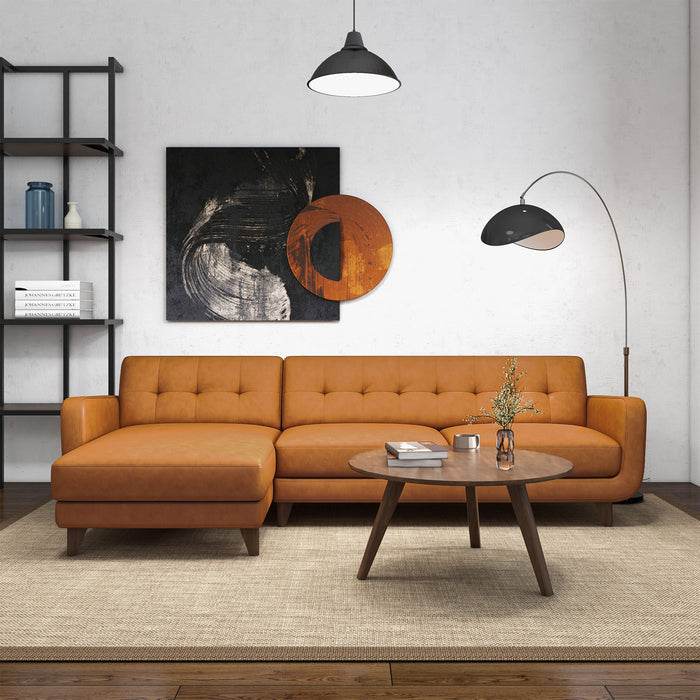 Allison MCM Genuine Leather Sectional Sofa with Chaise 113" – Revel Sofa