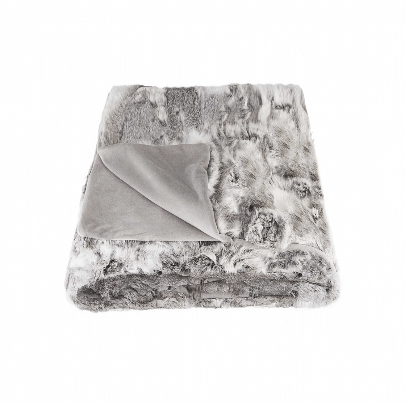 Gray Rabbit Fur Throw Blanket – Revel Sofa