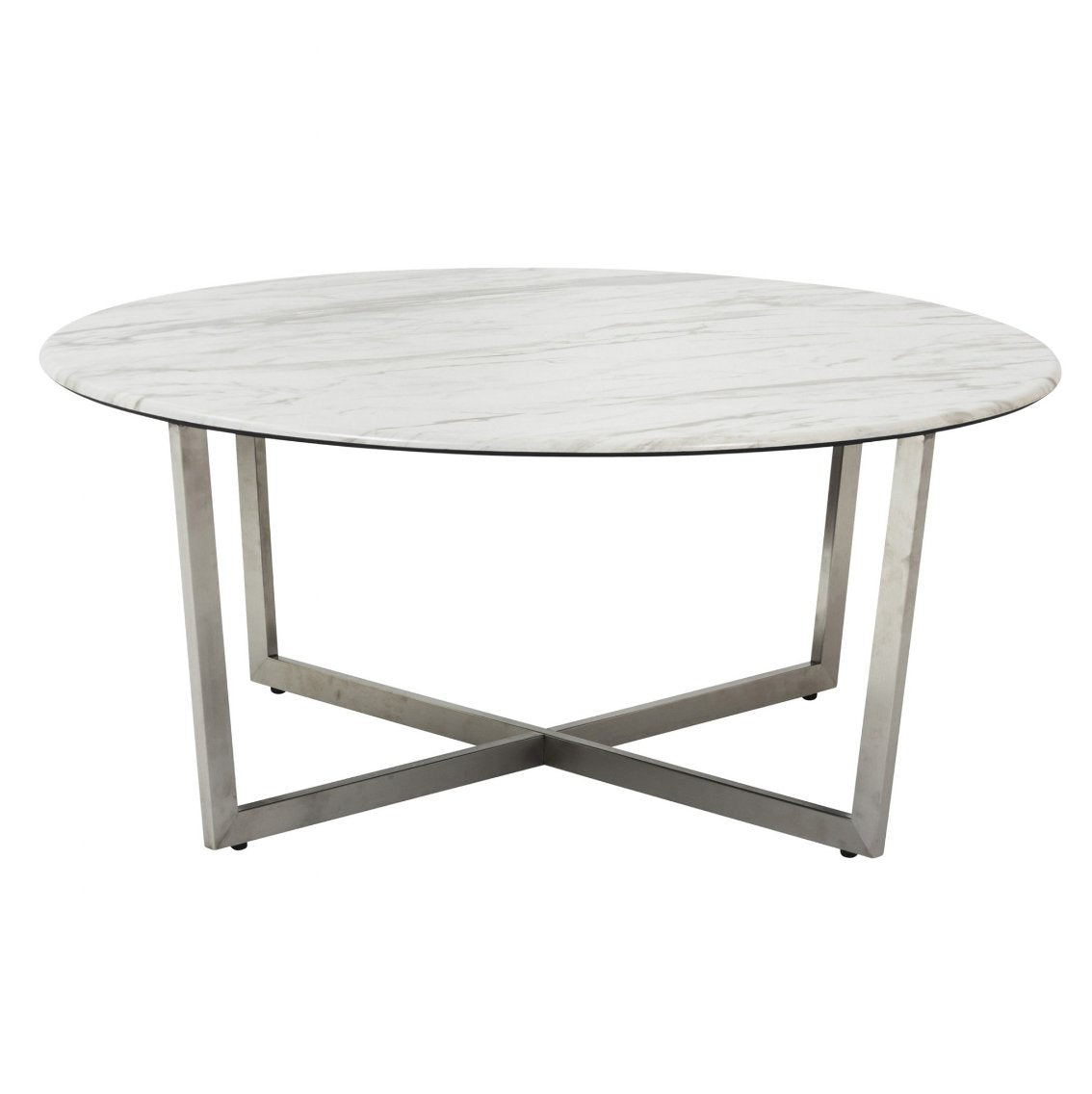 Modern Round Faux Marble Top Coffee Table 37" – Revel Sofa